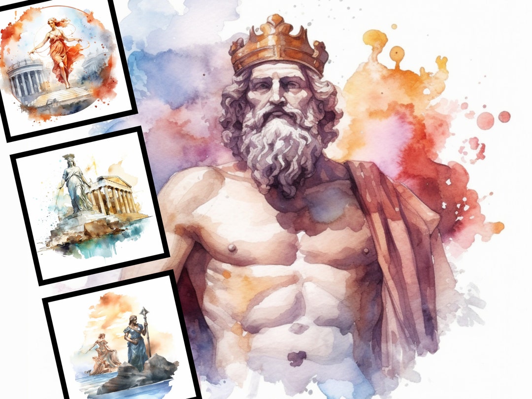Greek Mythology Clipart Watercolor Commercial Use Digital Design Bundle ...