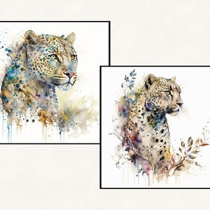 Magic Leopard Clipart, Commercial Use, Watercolor Enchanted Leopard ...