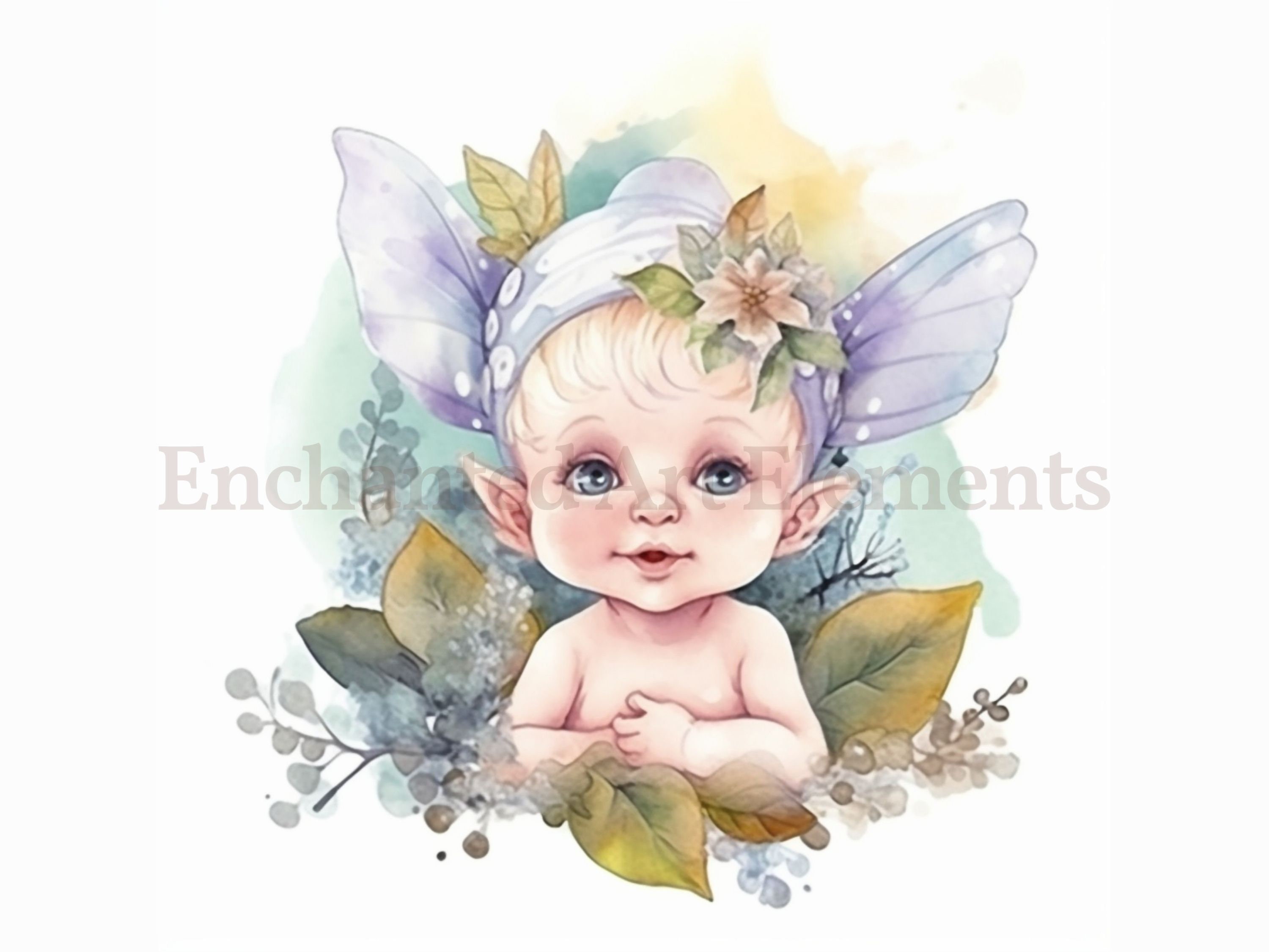 5 Nursery Pixie Clipart Watercolor Illustration Commercial Use - Etsy