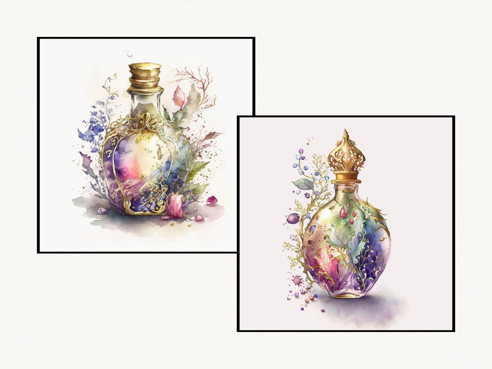 Enchanted Potion Print Art Commercial Use Watercolor Magic - Etsy