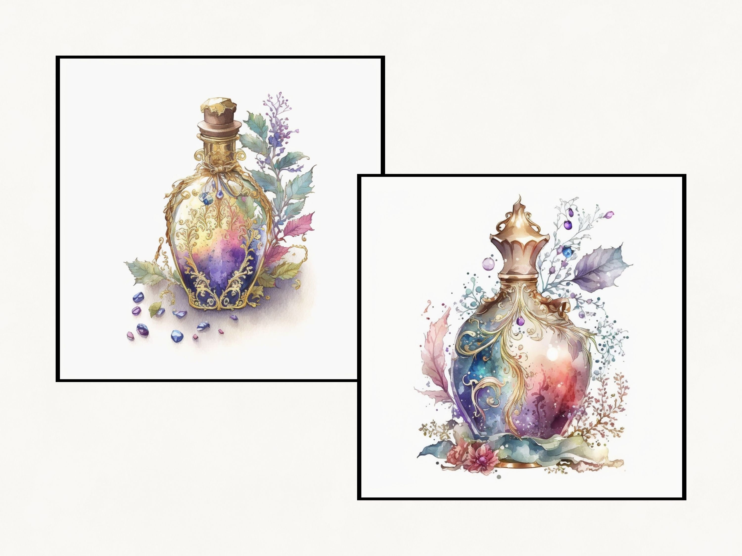 Enchanted Potion Print Art Commercial Use Watercolor Magic - Etsy