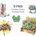 Garden Clip Art Watercolor Gardening Clipart Variety Bundle - Etsy