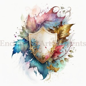 Enchanted Shield Clipart Watercolor Commercial Use Digital Design ...