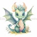 Cute Dragon Clipart Watercolor Illustration Kids Clipart Commercial Use ...