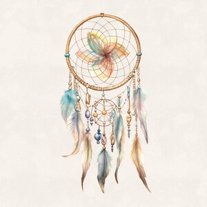 Boho Dream Catcher Clipart Bundle Commercial Use Watercolor Boho ...