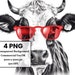 B&W Cow Clipart Bundle Commercial Use Watercolor Digital Design Bundle ...