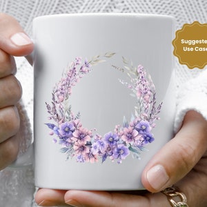16 Pastel Lavender Bouquet Clipart Bundle Commercial Use Allowed ...