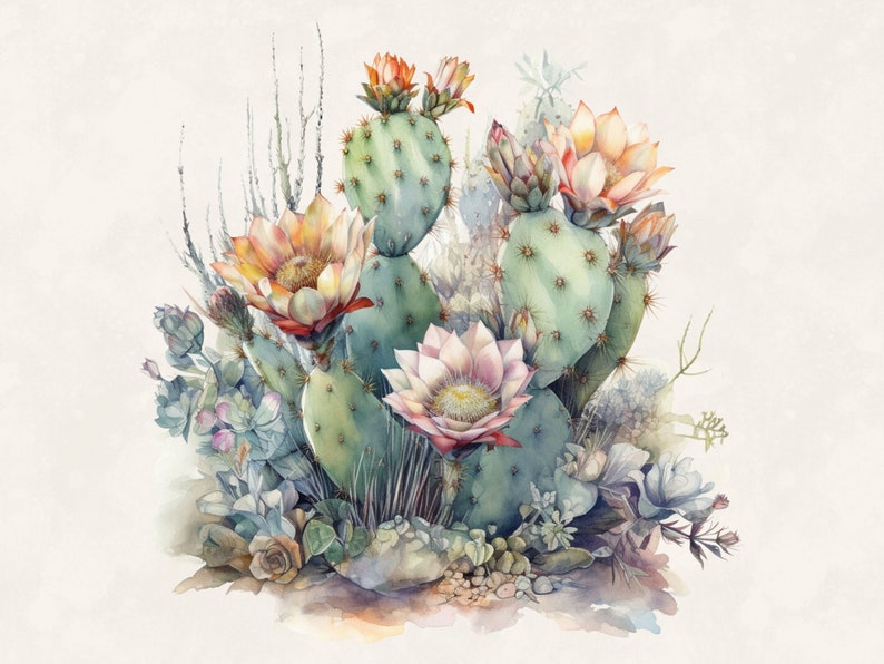 5 Cactus Clipart Bundle Commercial Use Allowed Digital Design - Etsy