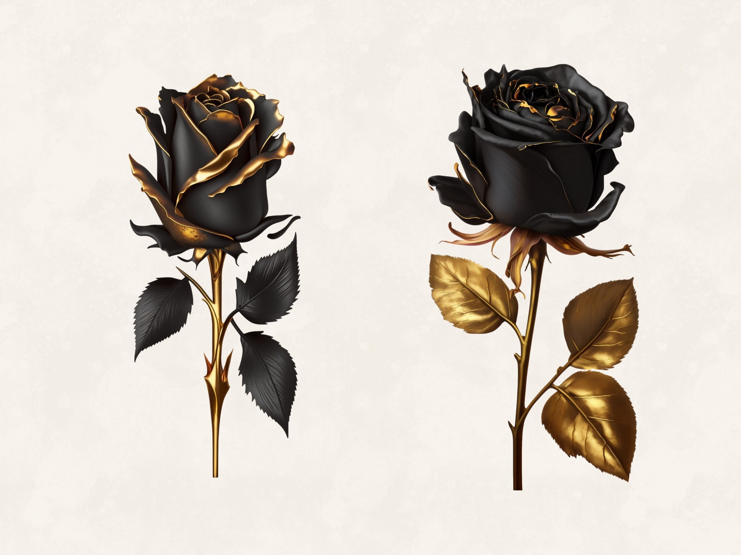 Black and Gold Rose Clipart Bundle Magic Gold Rose Fun Clip - Etsy ...