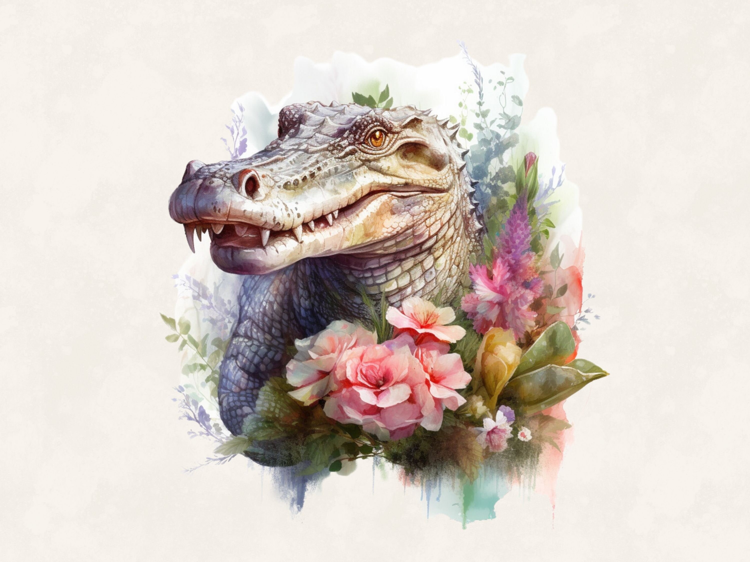 Crocodile Clipart Bundle Commercial Use Watercolor Crocodile - Etsy