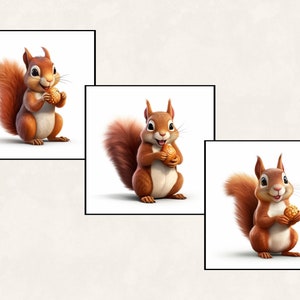Squirrel With Acorn Clipart Watercolor Animated Animal Commercial Use ...