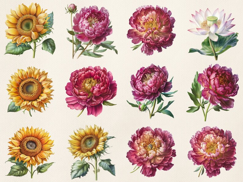 Floral Clipart Megabundle Commercial Use Digital Design Bundle - Etsy