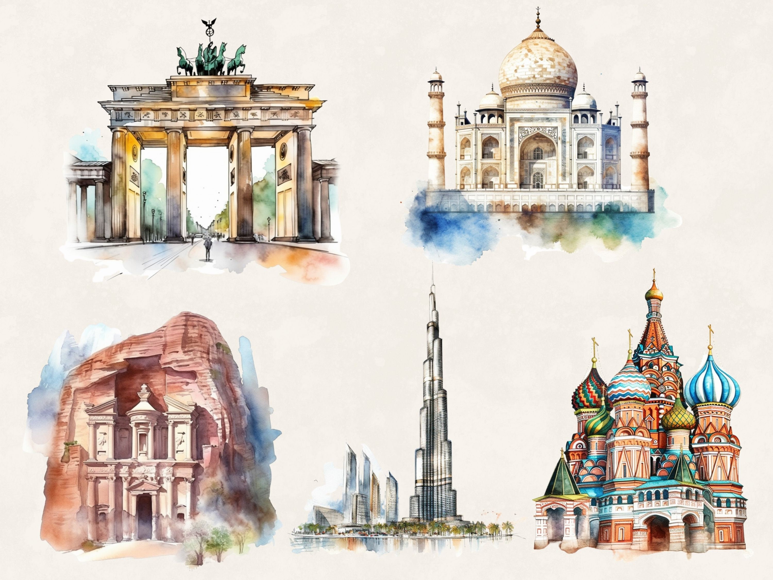 Ultimate Famous Landmarks Clipart Bundle Commercial Use - Etsy UK