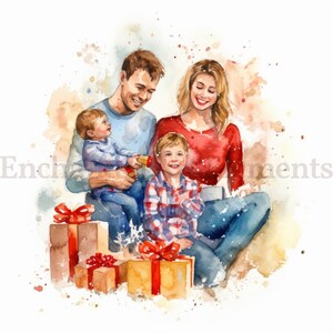 Christmas Morning Clipart Watercolor Illustration Commercial Use ...