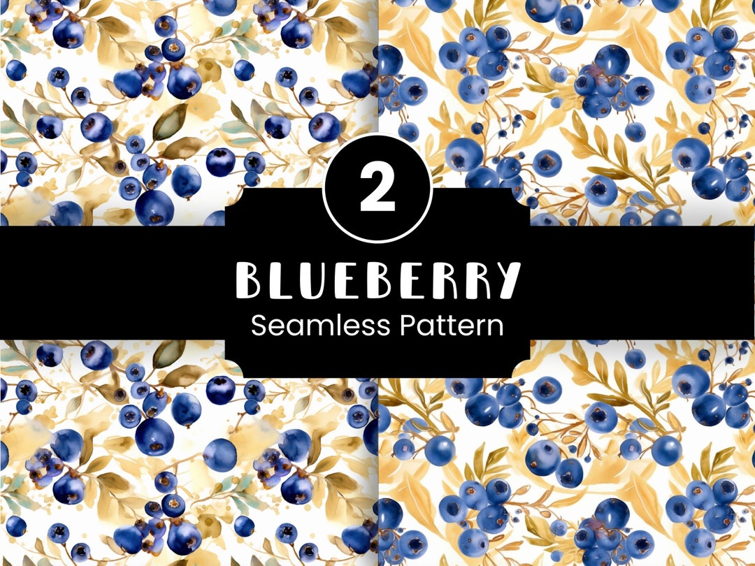 Blueberry Downloadable Paper for Commercial Use Watercolor Blueberries ...