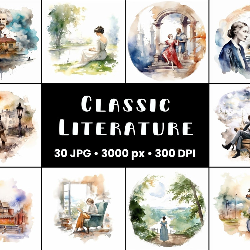Classic Literature Clipart - Etsy UK