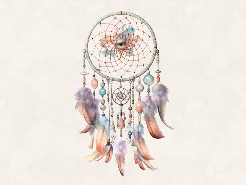 Boho Dream Catcher Clipart Bundle Commercial Use Watercolor - Etsy