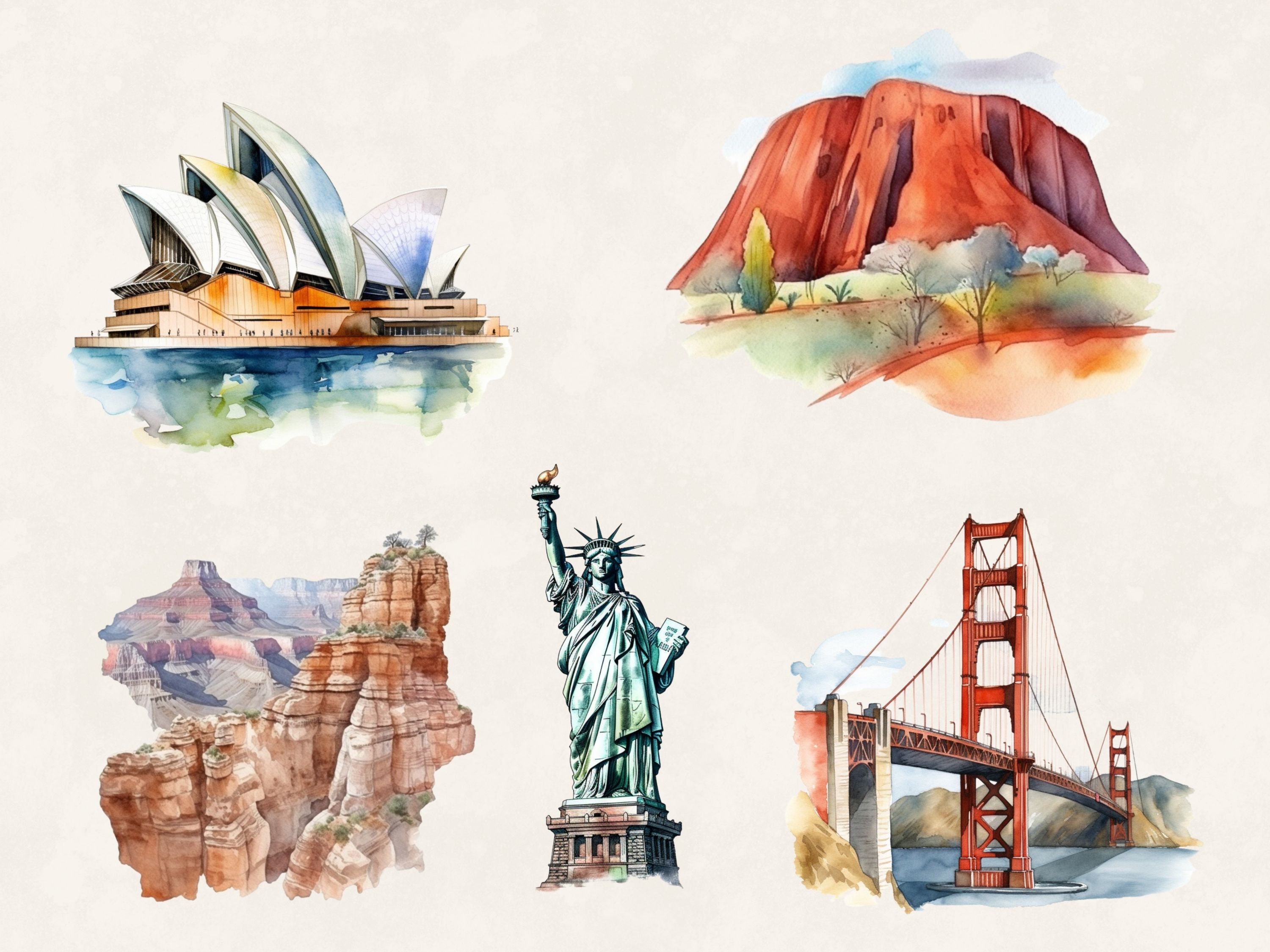 Ultimate Famous Landmarks Clipart Bundle Commercial Use - Etsy UK