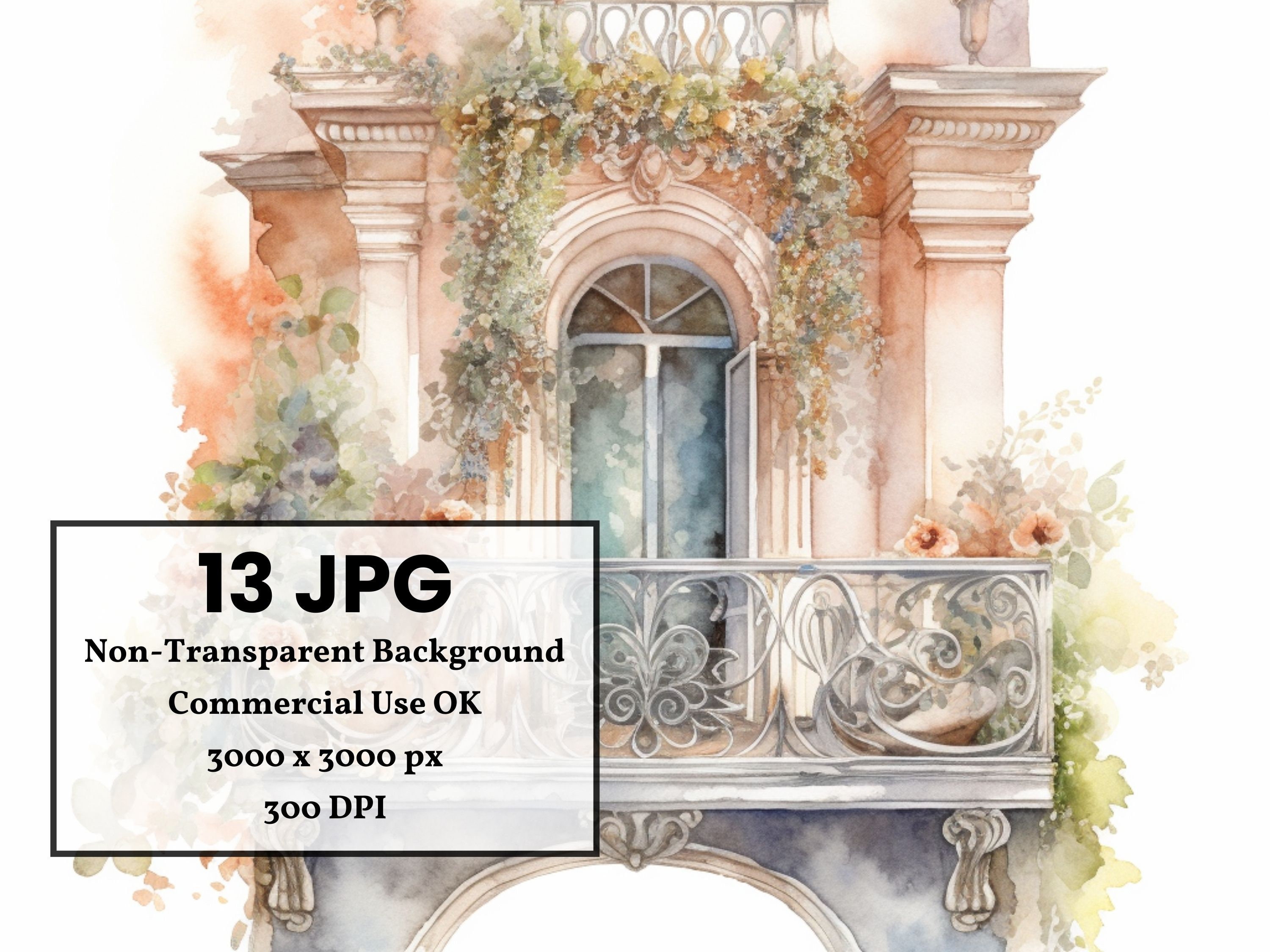 Juliet Balcony Print Art Romantic Illustration Commercial Use - Etsy