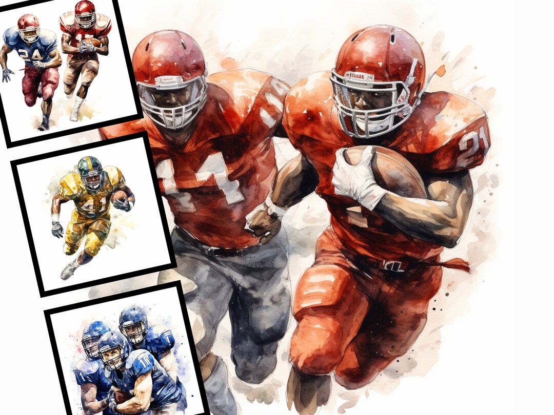 American Football Clipart Watercolor Commercial Use Digital Design ...