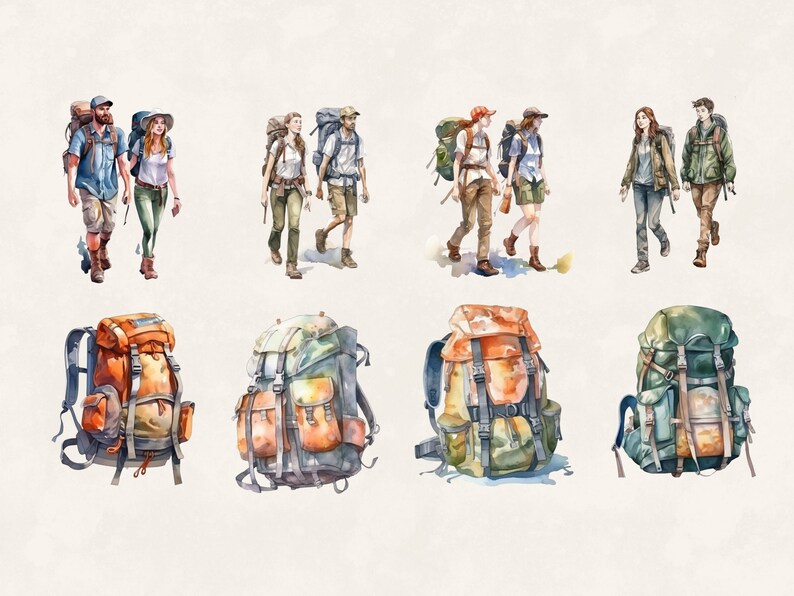 Ultimate Camping Clipart Bundle Commercial Use Watercolor Travel ...