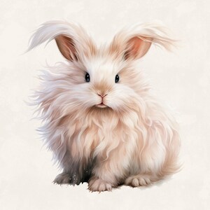 Angora Rabbit Watercolor Clipart: Commercial Use Digital Design ...