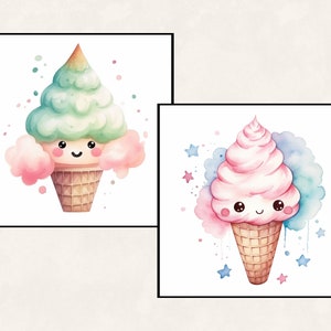 Cute Snow Cone Clipart Watercolor Illustration Nursery Clipart ...