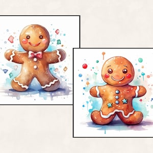 Watercolor Gingerbread Man Clipart: Nursery Illustration Bundle ...
