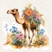 Camel and Flowers Clipart Bundle Commercial Use Watercolor Jungle Camel ...