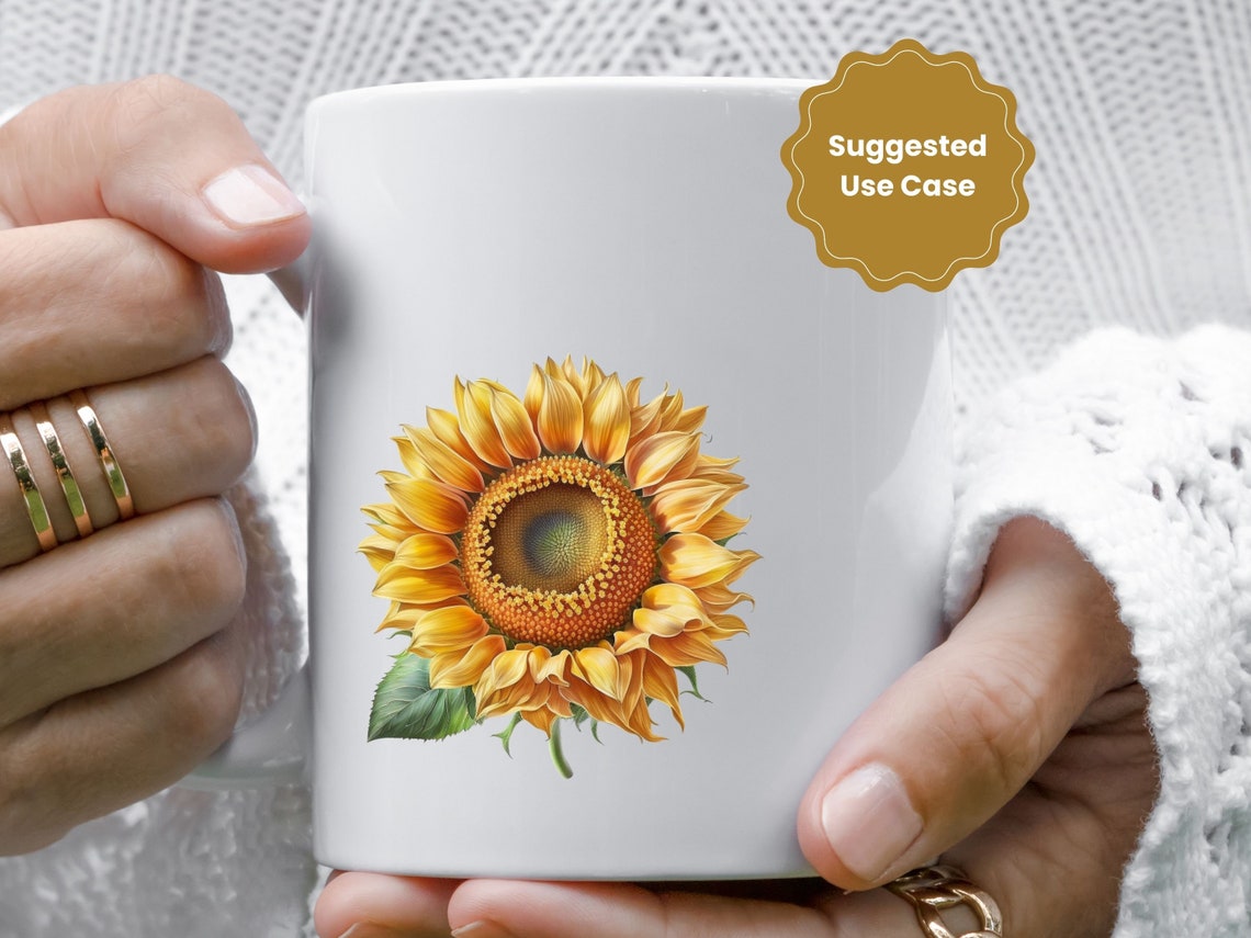 5 Sunflowers Watercolor Clipart Bundle Commercial Use - Etsy