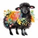 Retro Black Sheep Clipart Watercolor Illustration Commercial Use ...
