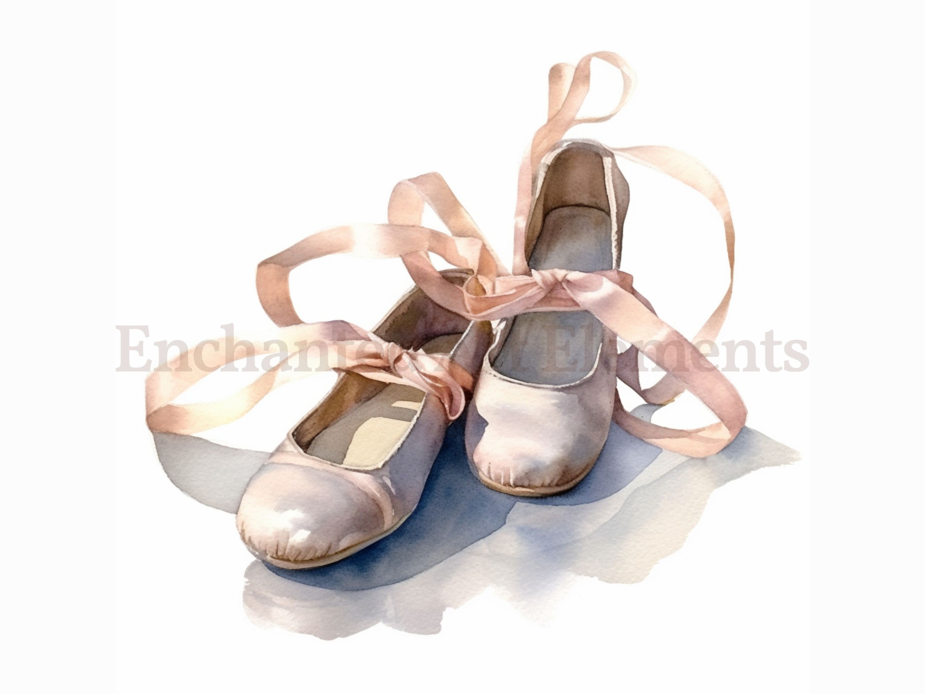 Ballet Slippers Watercolor Illustration Silky Ballet Shoes - Etsy