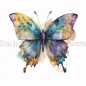 Enchanted Butterfly Print Art, Commercial Use Watercolor Butterfly ...