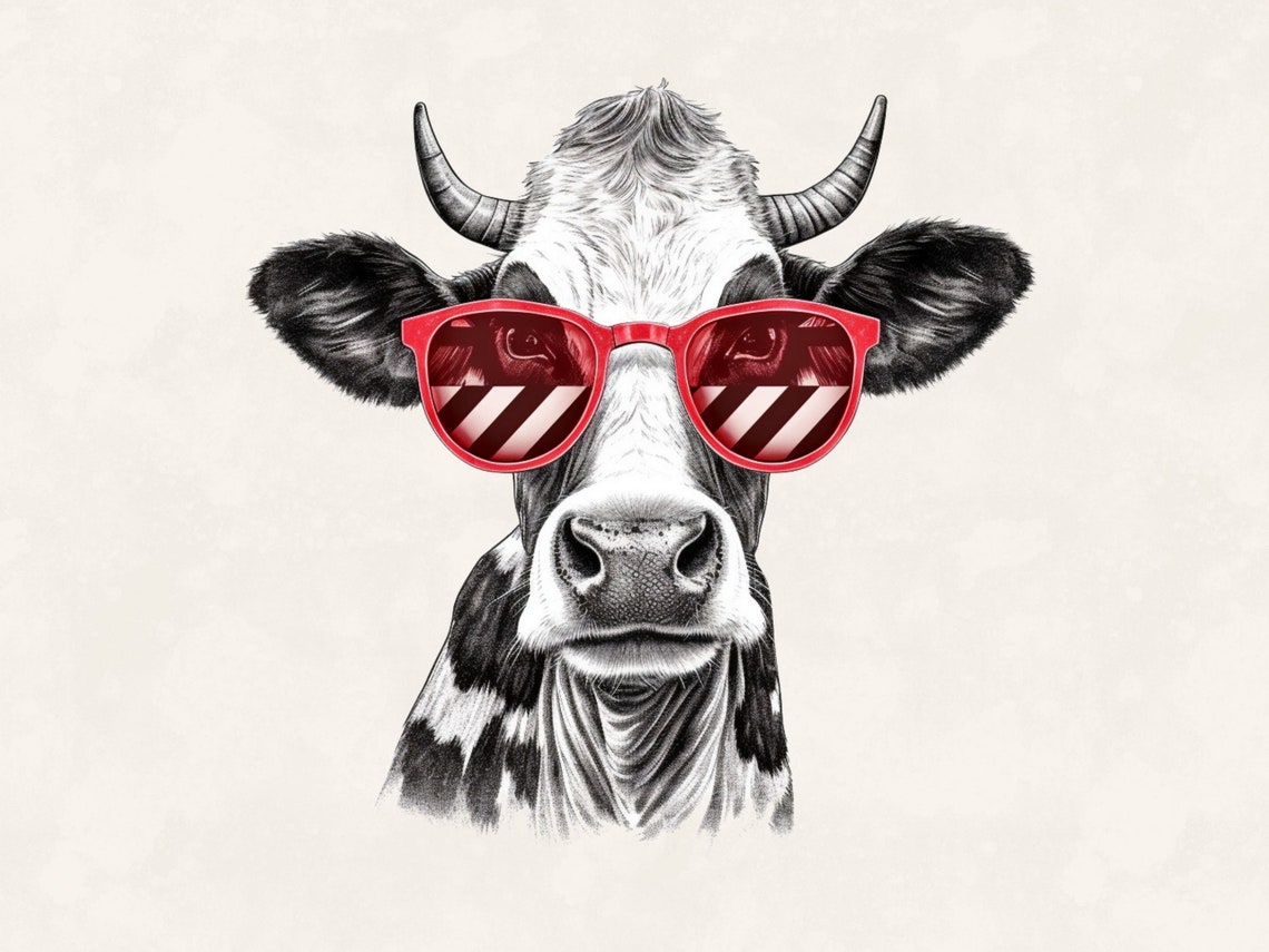 B&W Cow Clipart Bundle Commercial Use Watercolor Digital Design Bundle ...