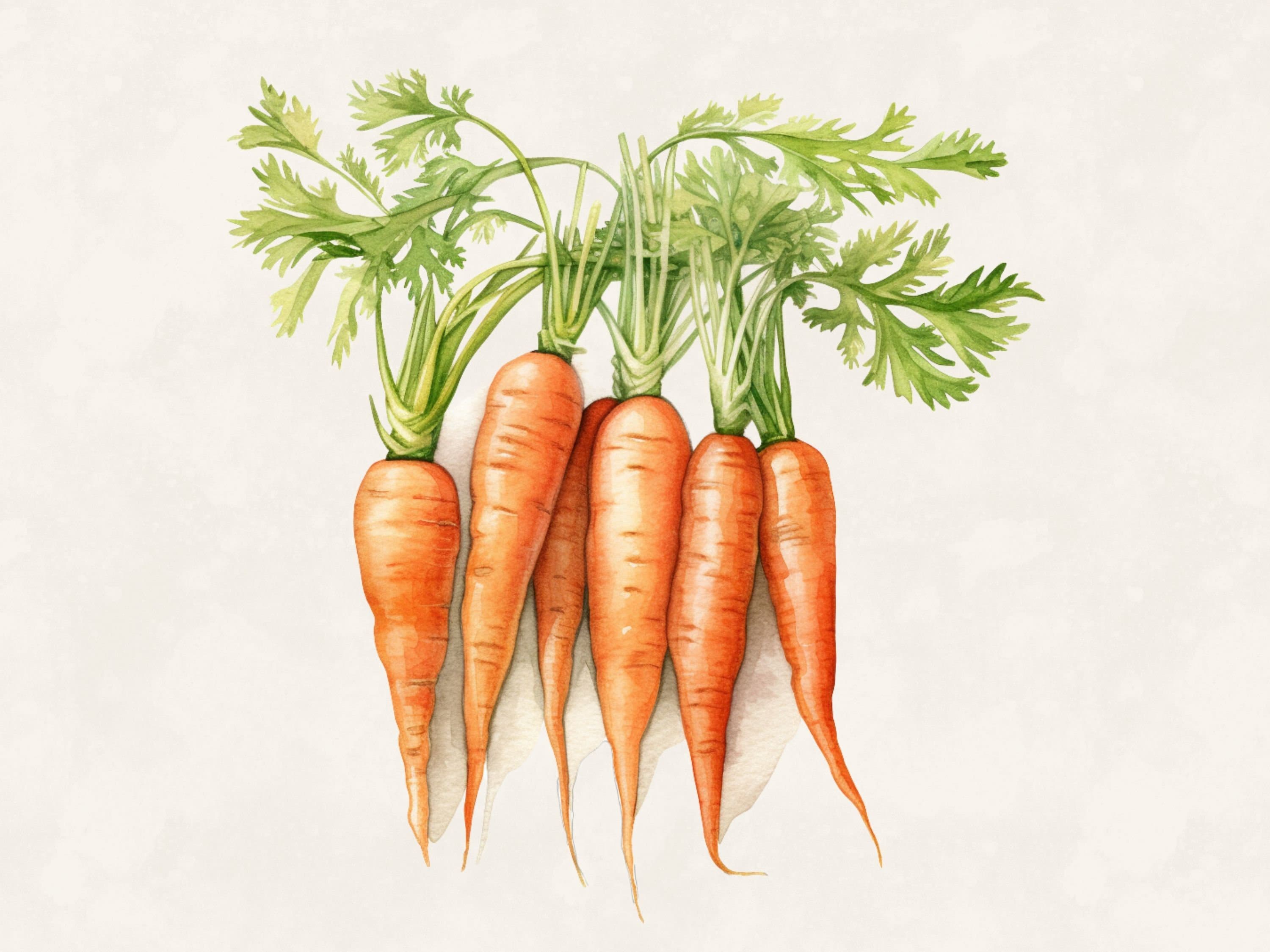Carrot Food Clipart Watercolor Illustration PNG Files Commercial Use ...