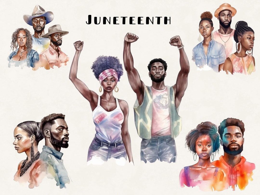 Juneteenth Print Art Illustration Commercial Use Black Figures ...