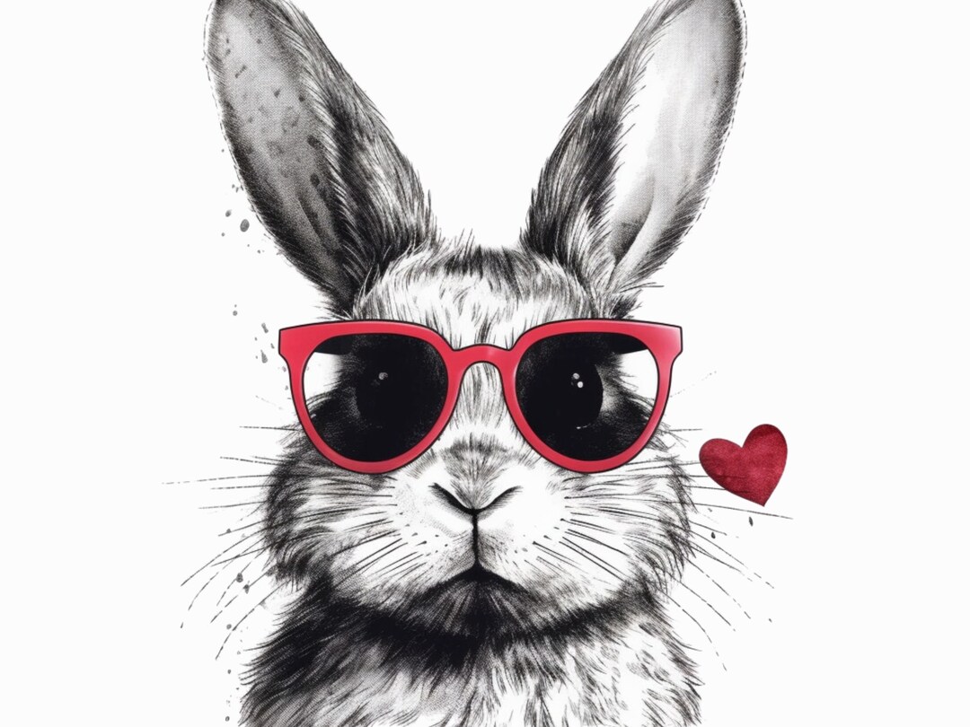 B&W Bunny Clipart Bundle Commercial Use Watercolor Digital Design ...