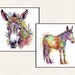 Retro Donkey Clipart Watercolor Illustration Commercial Use Digital ...