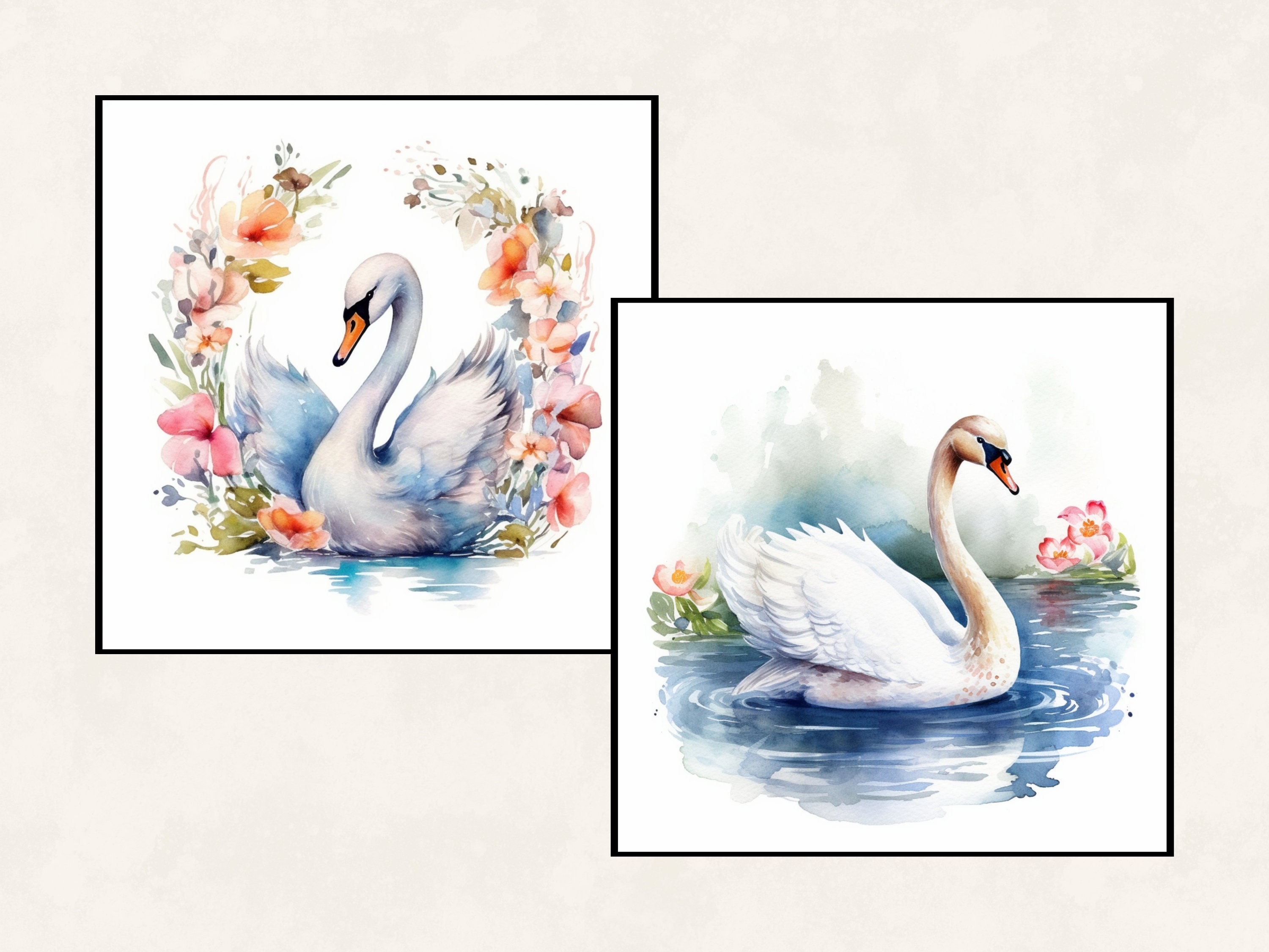 Nursery Swan Clipart Watercolor Valentines Day Clipart Commercial Use ...