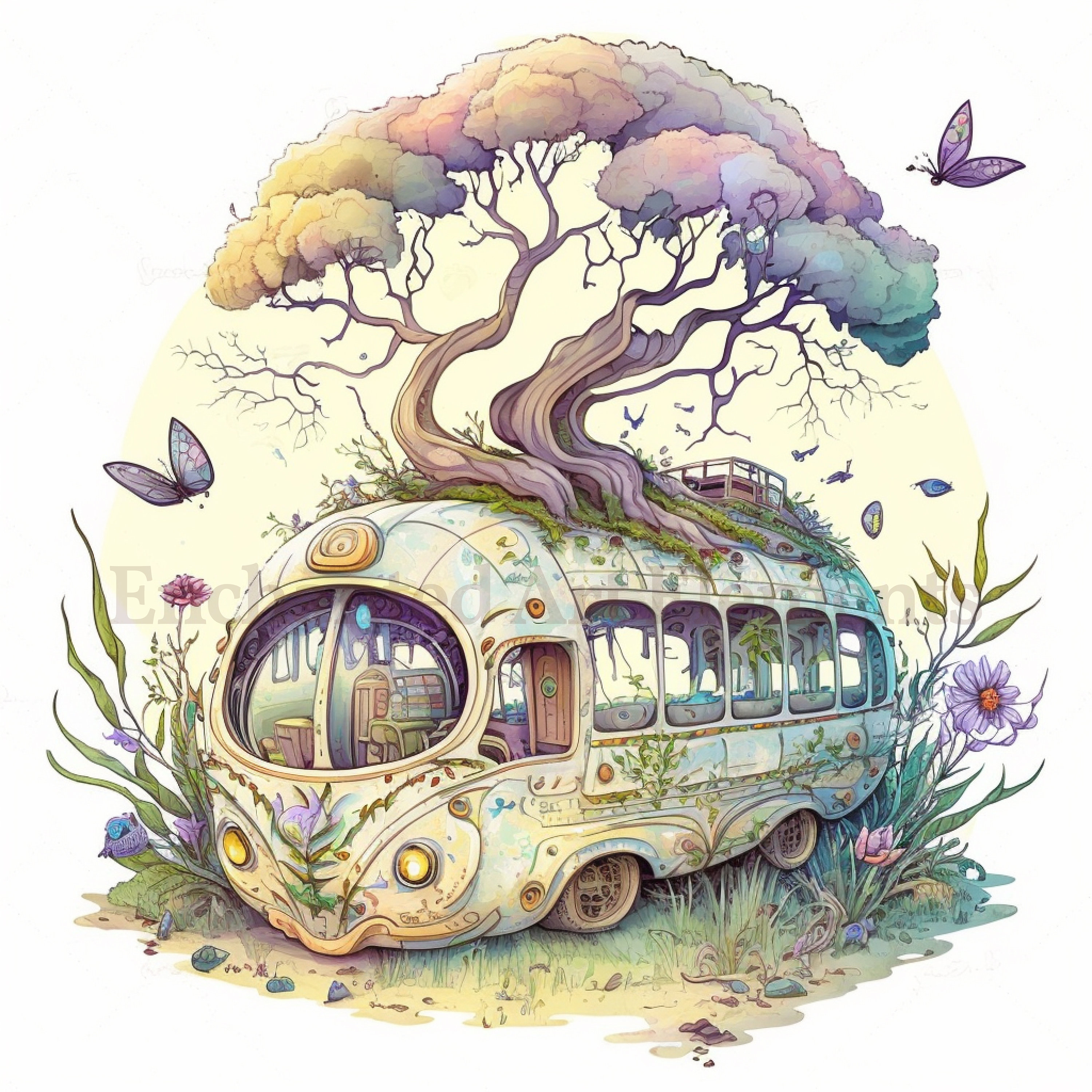 Magic School Bus Clip Art Illustration Design Bundle - Etsy