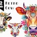 Retro Cow Clipart Bundle Watercolor Commercial Use Animated - Etsy