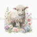 Sheep Watercolor Floral Illustration Wildflower Invitation Commercial ...
