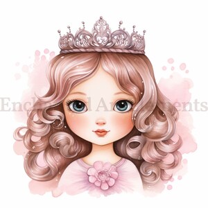 Cute Princess Clipart Watercolor Illustration Kids Clipart Commercial ...