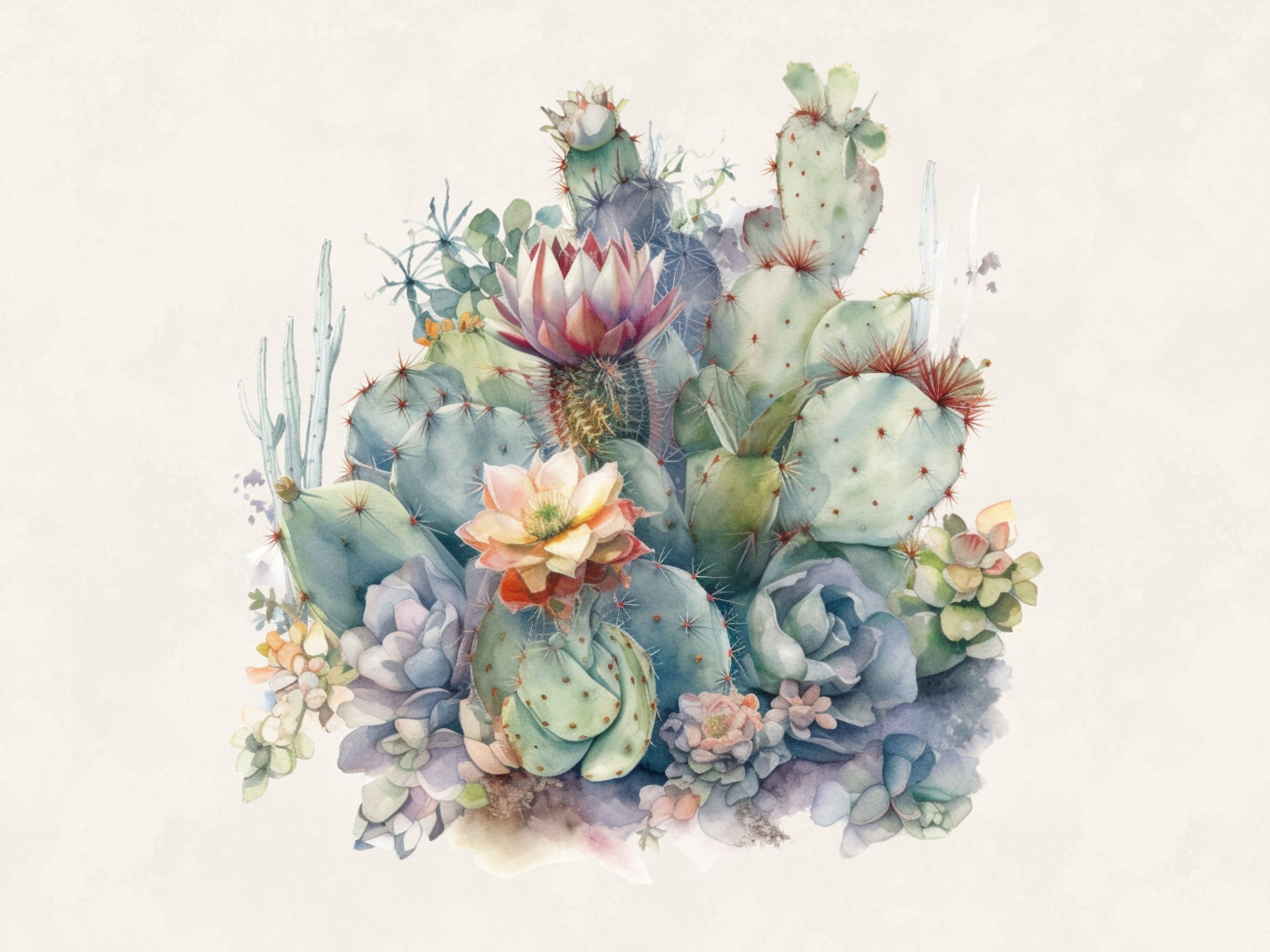 5 Cactus Clipart Bundle Commercial Use Allowed Digital Design - Etsy