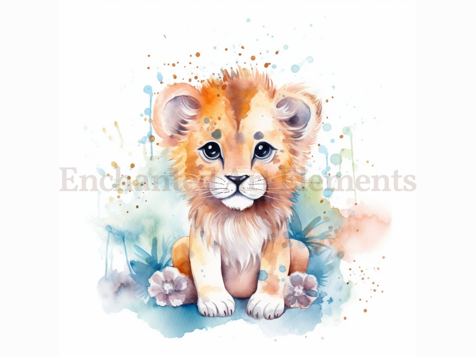 Watercolor Baby Lion Art Prints: Nursery Decor (digital Download) - Etsy
