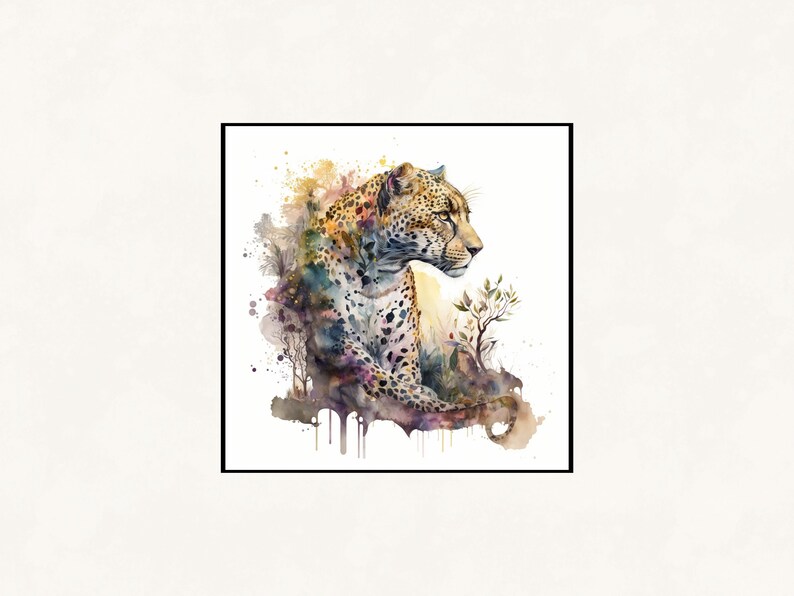 Magic Leopard Clipart Commercial Use Watercolor Enchanted - Etsy
