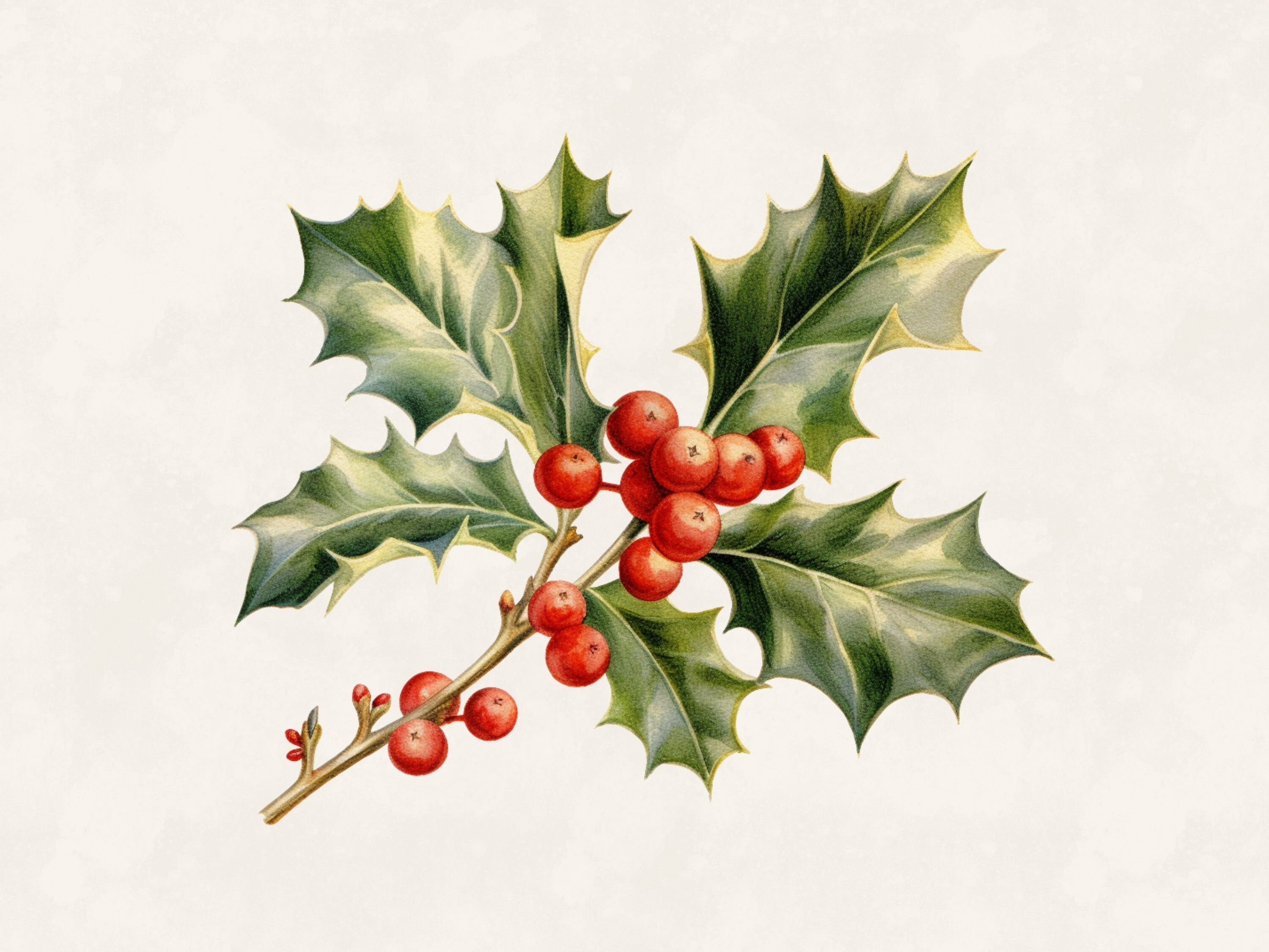 Watercolor Holly Clipart Bundle: Commercial Use PNG Files - Etsy