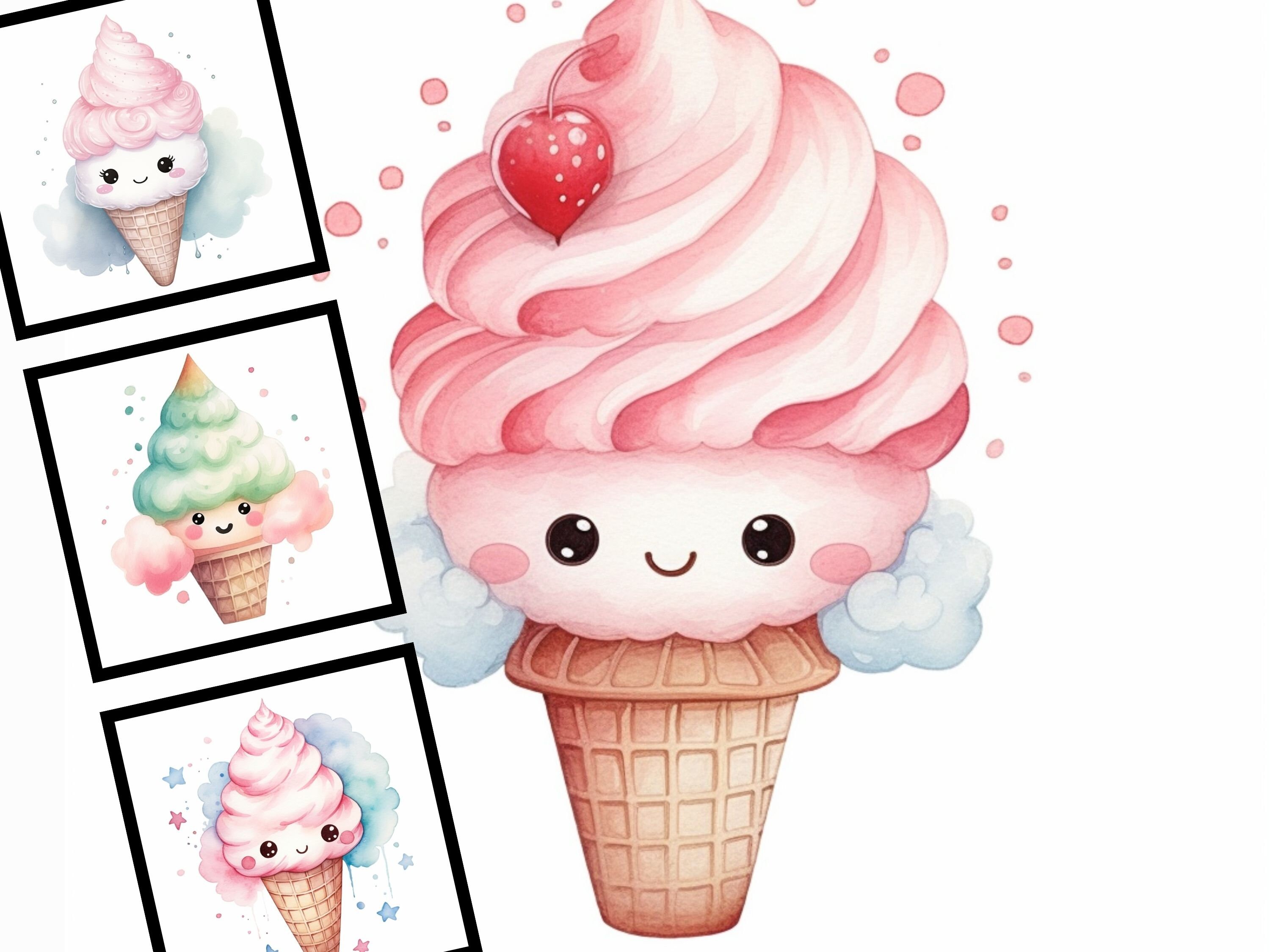 Cute Snow Cone Clipart Watercolor Illustration Nursery Clipart - Etsy