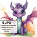 Cute Dragon Clipart Watercolor Illustration Kids Clipart Commercial Use ...