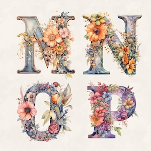 Vintage Alphabet Clipart Mega Bundle Pastel Watercolor Commercial Use ...